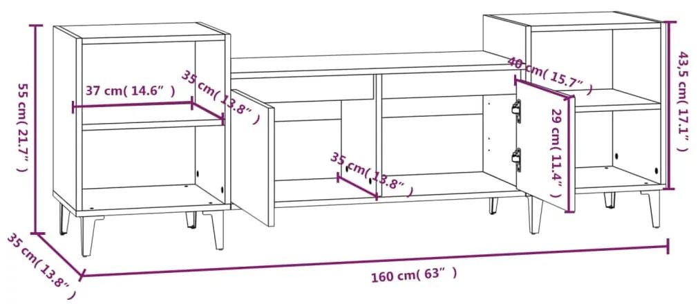 TV skříňka dub sonoma 160x35x55 cm kompozitní dřevo - Default Title