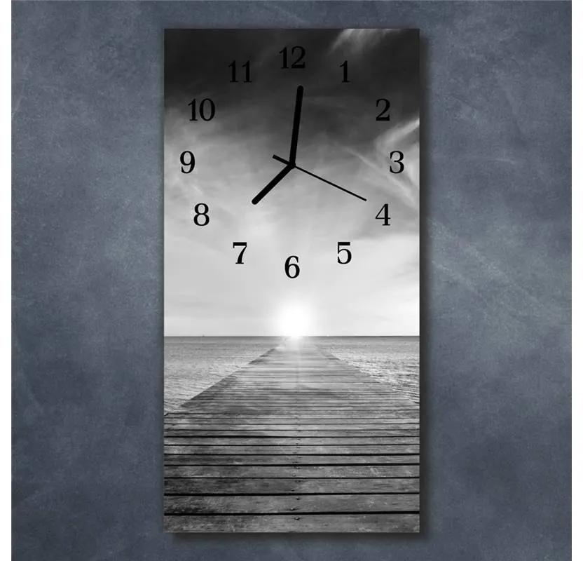 Nástěnné hodiny obrazové na skle - Molo