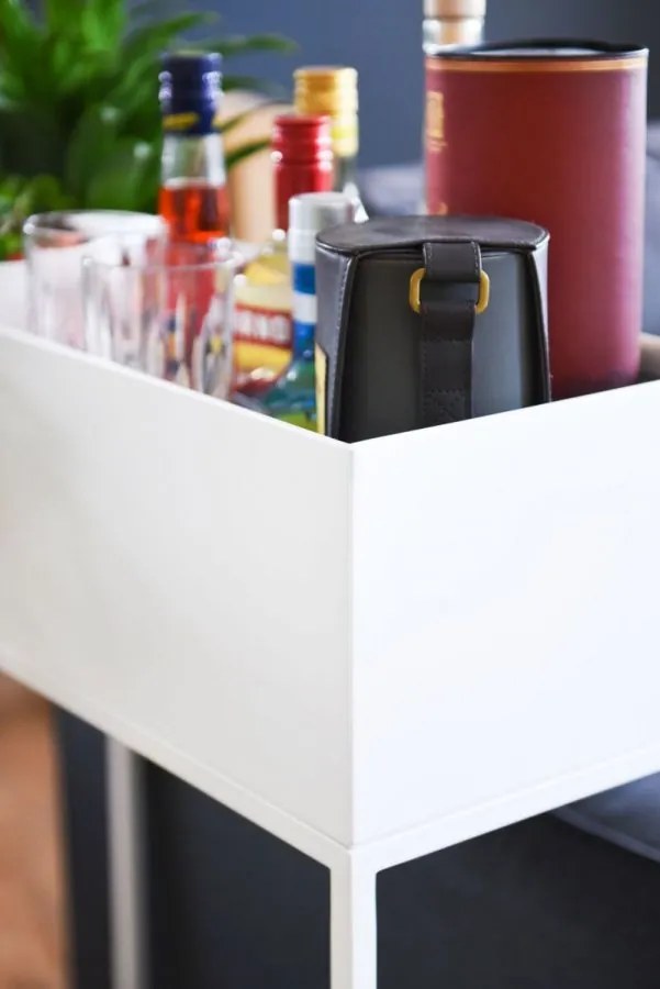 Moderní květináč/box na nožkách STYLE, ocel, šířka 60 cm, bílý mat