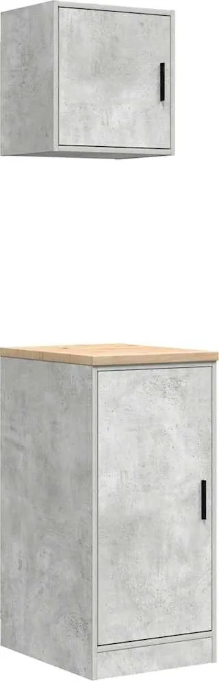 Garážové skříně 2 ks Beton Grey kompozitní dřevo 3328299