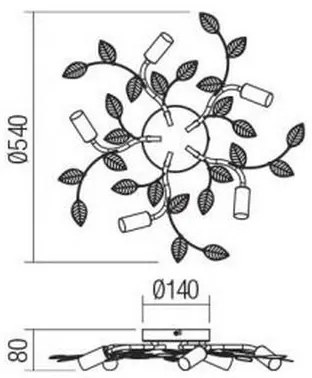 Redo 02-980 - Přisazený lustr TIARA 5xE14/28W/230V