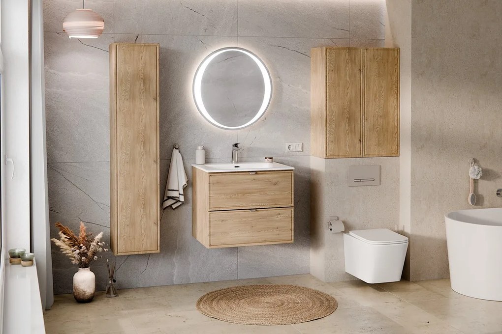 Koupelnová sestava Terra s deskou a skříňkami 60 cm dub cremona