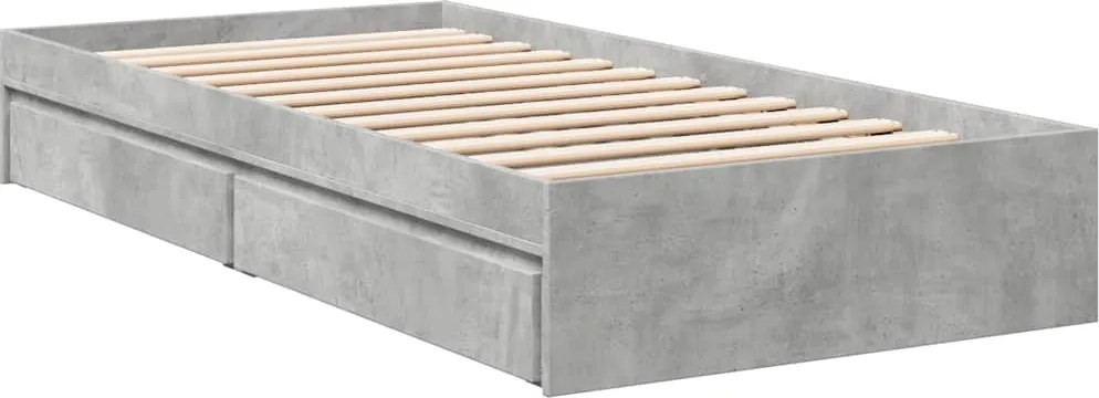 Rám postele se zásuvkami betonově šedý 90 x 190 cm kompozit 3280709