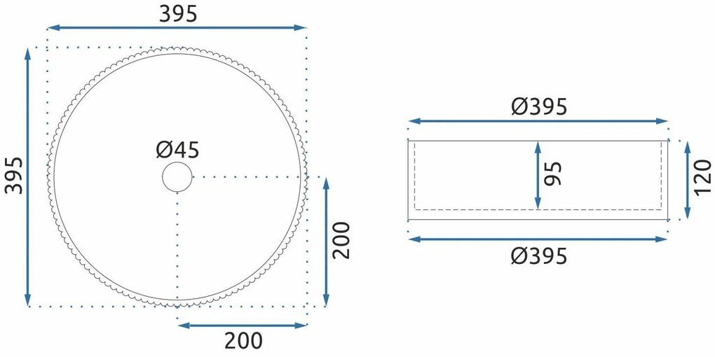 Skleněné umyvadlo na desku REA INGRID černé