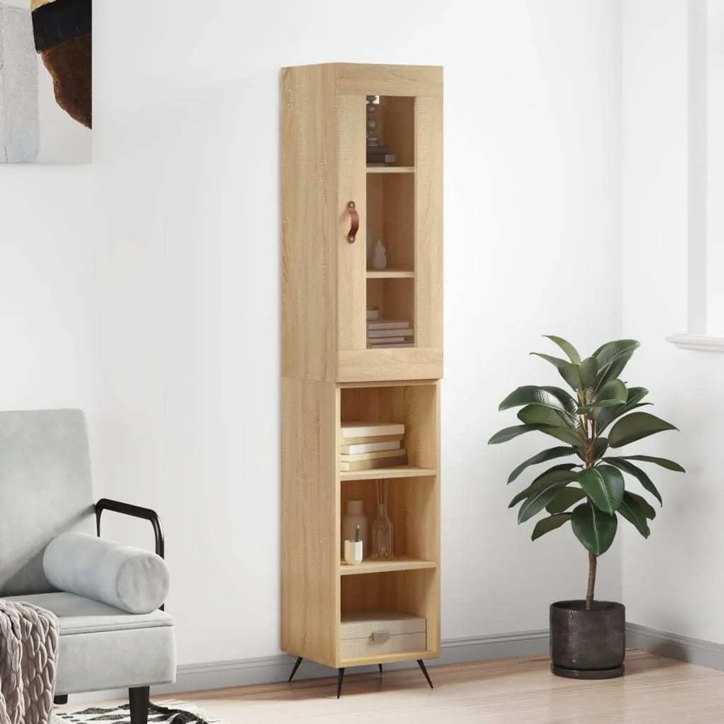 vidaXL Skříň highboard 34,5 x 34 x 180 cm kompozitní dřevo [3199337] Barva: dub sonoma