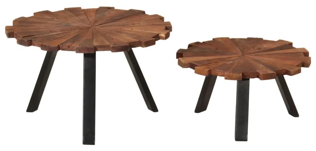 vidaXL Konferenční stolky 2 ks masivní recyklované dřevo a železo