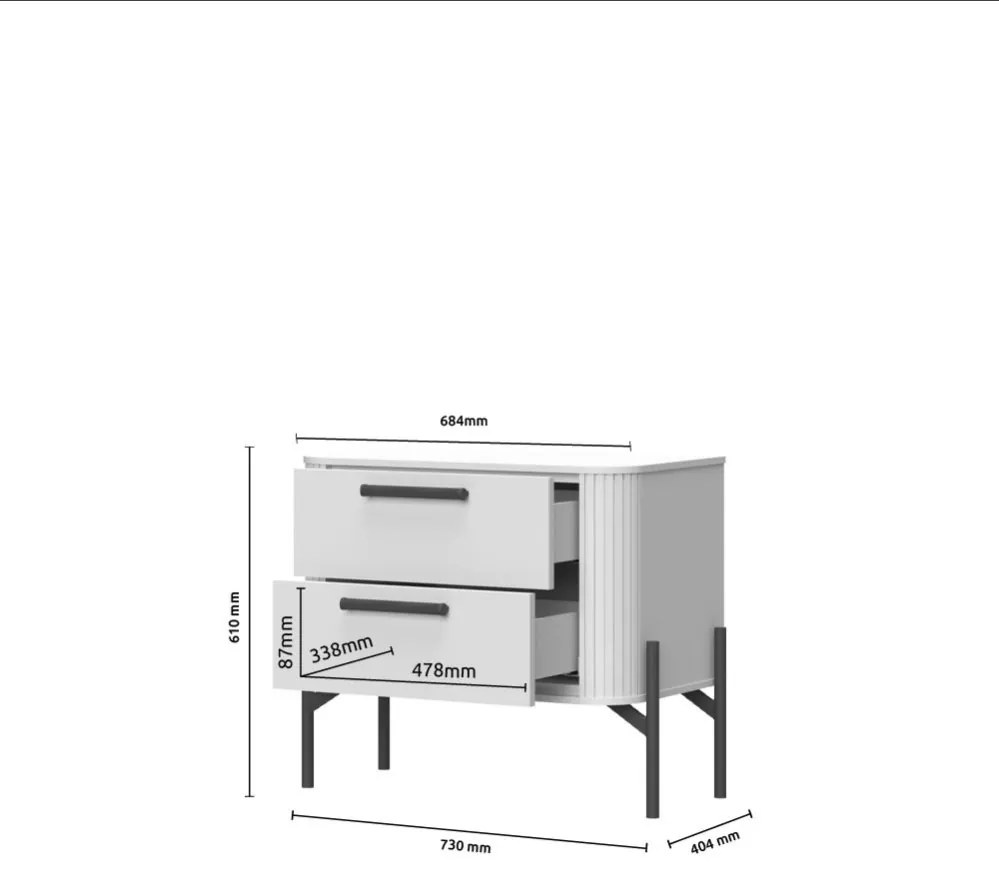 Noční stolek RONDO - NS2/RO - Cashmere lak mat