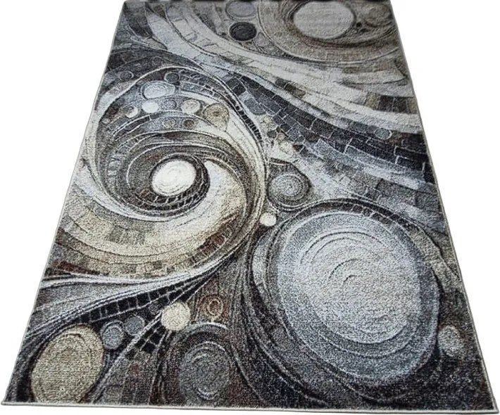 HU Šedohnědý moderní koberec Villa 885 s geometrickým vzorem Rozměr: 60x100 cm