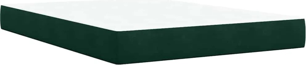 Box spring postel s matrací tmavě zelená 160x200 cm samet 3290951
