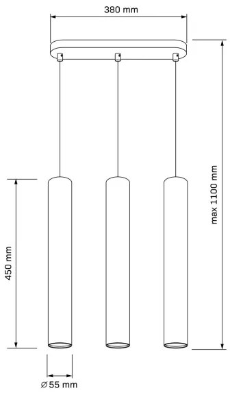 Lustr na lanku LUNGOMARE 3xGU10/10W/230V zlatá