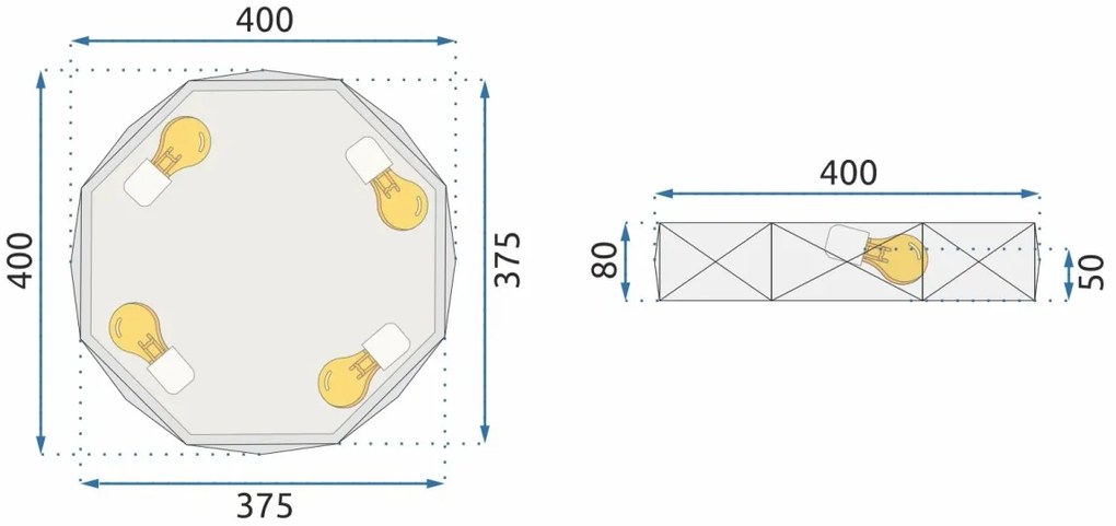 Stropní svítidlo Diamond APP876-C 40 cm zlaté