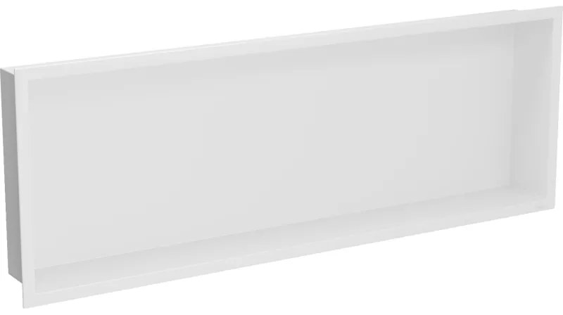Mexen X-Wall-R, polička na zapuštění na obklad s límcem 90 x 30 cm, bílá, 1920903010