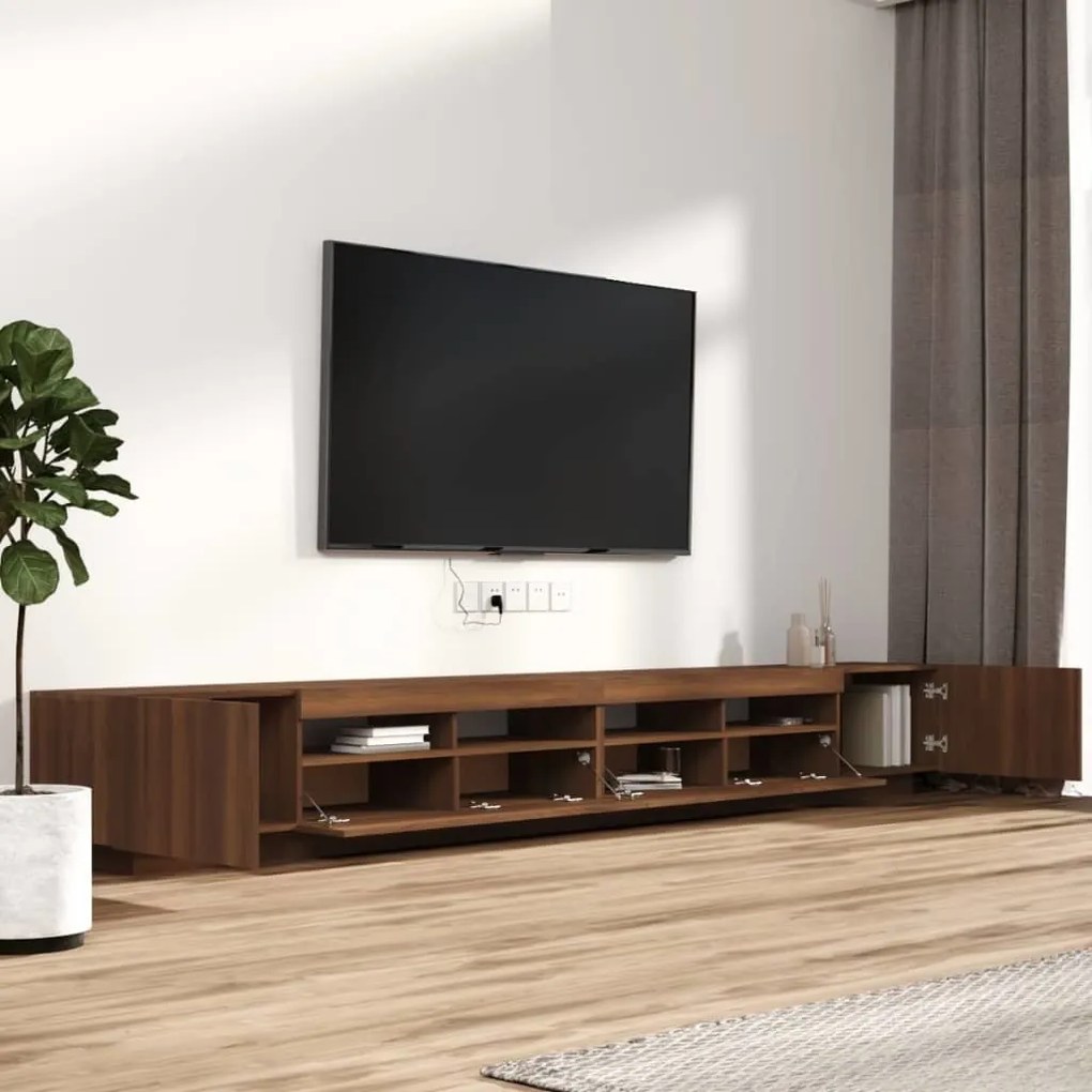 vidaXL TV skříňka s LED osvětlením 300x35x40 cm [3120178] Barva: dub sonoma