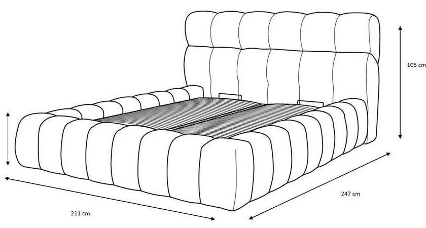 Čalouněná dvoulůžková postel v hořčicové barvě s úložným prostorem s roštem 160x200 cm Mont Blanc – Bobochic Paris