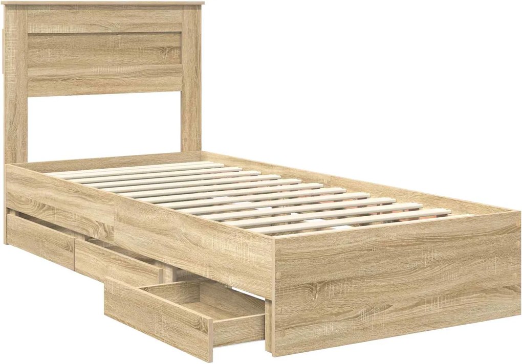 Rám postele s čelo Sonoma dub 100 x 200 cm Inženýrské dřevo 3409869