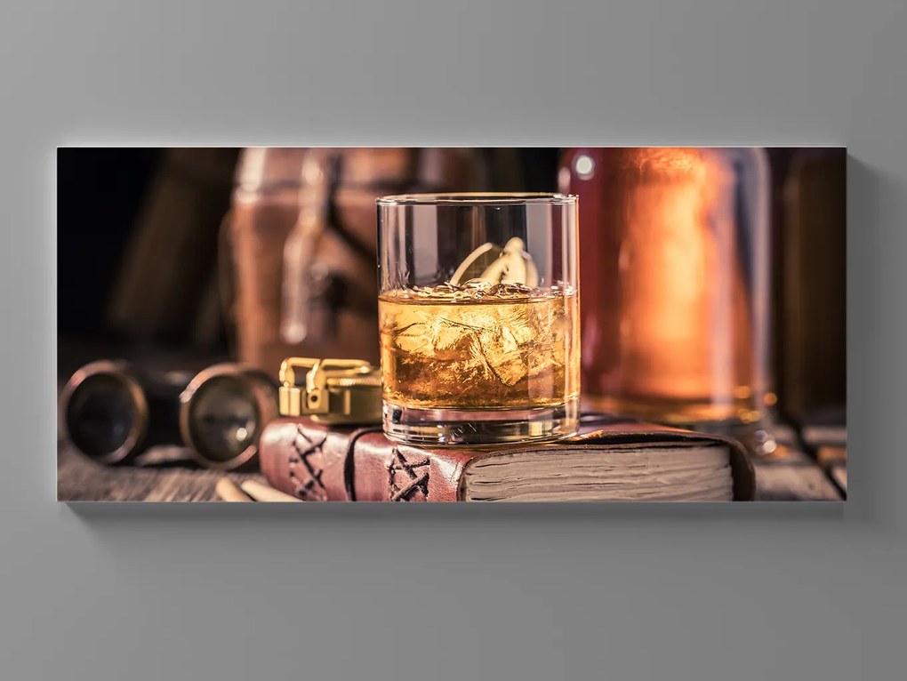 Liox XXL Obraz čas na oddych s whisky Rozměr: 200 x 100 cm