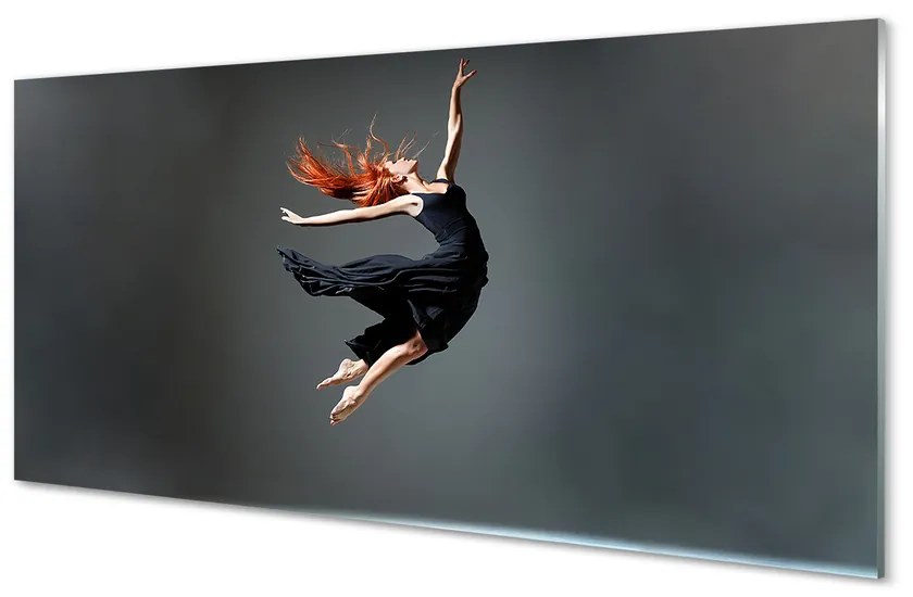 akrylový obraz Žena v černých šatech 125x50 cm
