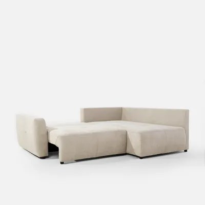 Béžová rozkládací rohová sedací souprava HORTA pravá