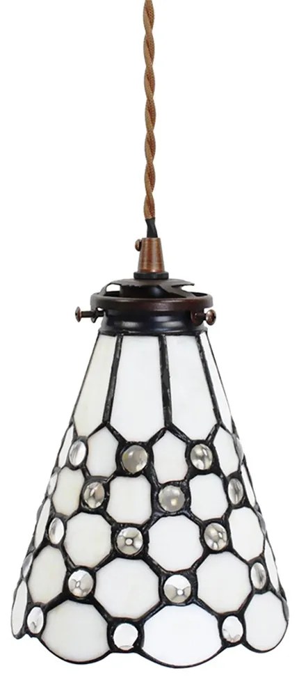 Závěsná Tiffany lampa kamínky TransparentEye - Ø 15*115 cm E14/max 1*25W