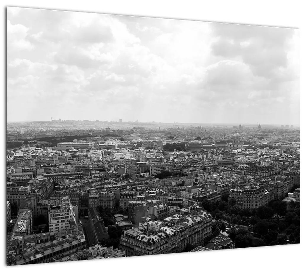 Skleněný obraz - Střechy domů v Paříži (70x50 cm)
