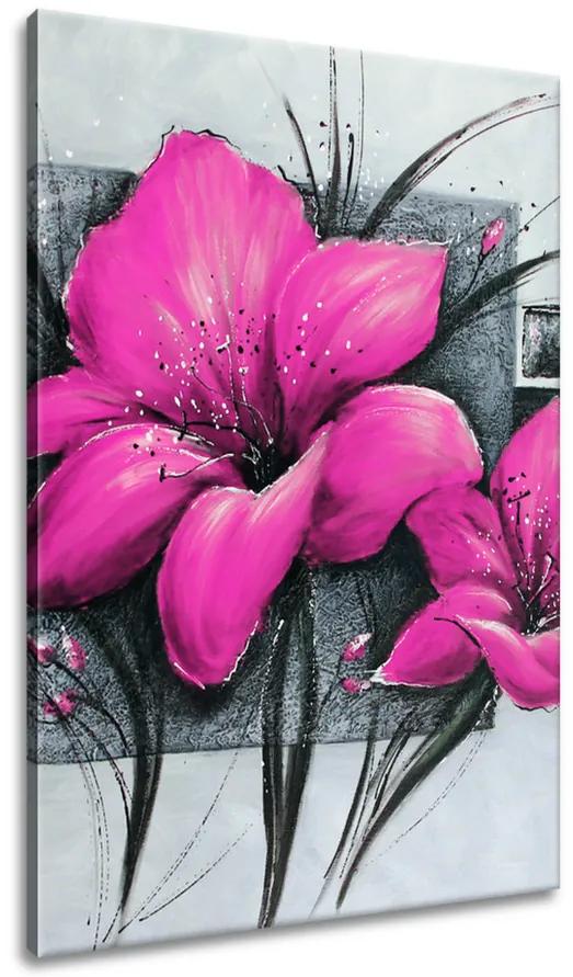 Gario Ručně malovaný obraz Nádherné růžové Vlčí máky Rozměry: 120 x 80 cm