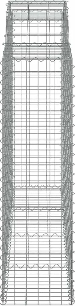 Klenuté gabionové koše 10ks 200x50x140/160cm pozinkované železo 3146370