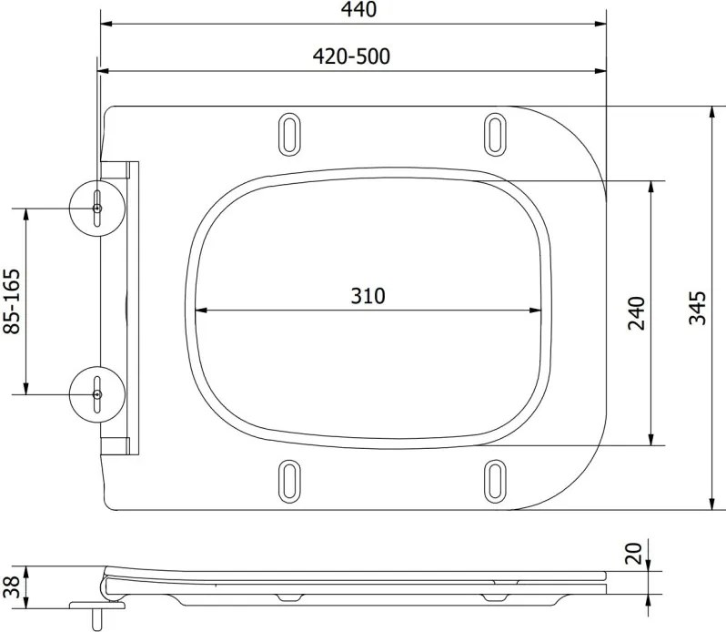 Mexen, Mexen Madox deska wolnoopadające slim, duroplast, czarna mat - 39154085