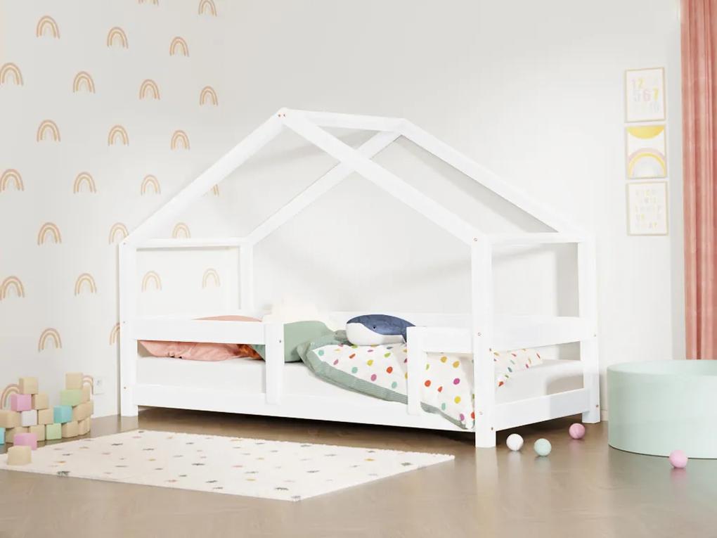 Benlemi Dětská domečková postel LUCKY s pevnou bočnicí Barva: Transparentní vosková lazura matná, Rozměr: 90 x 200 cm