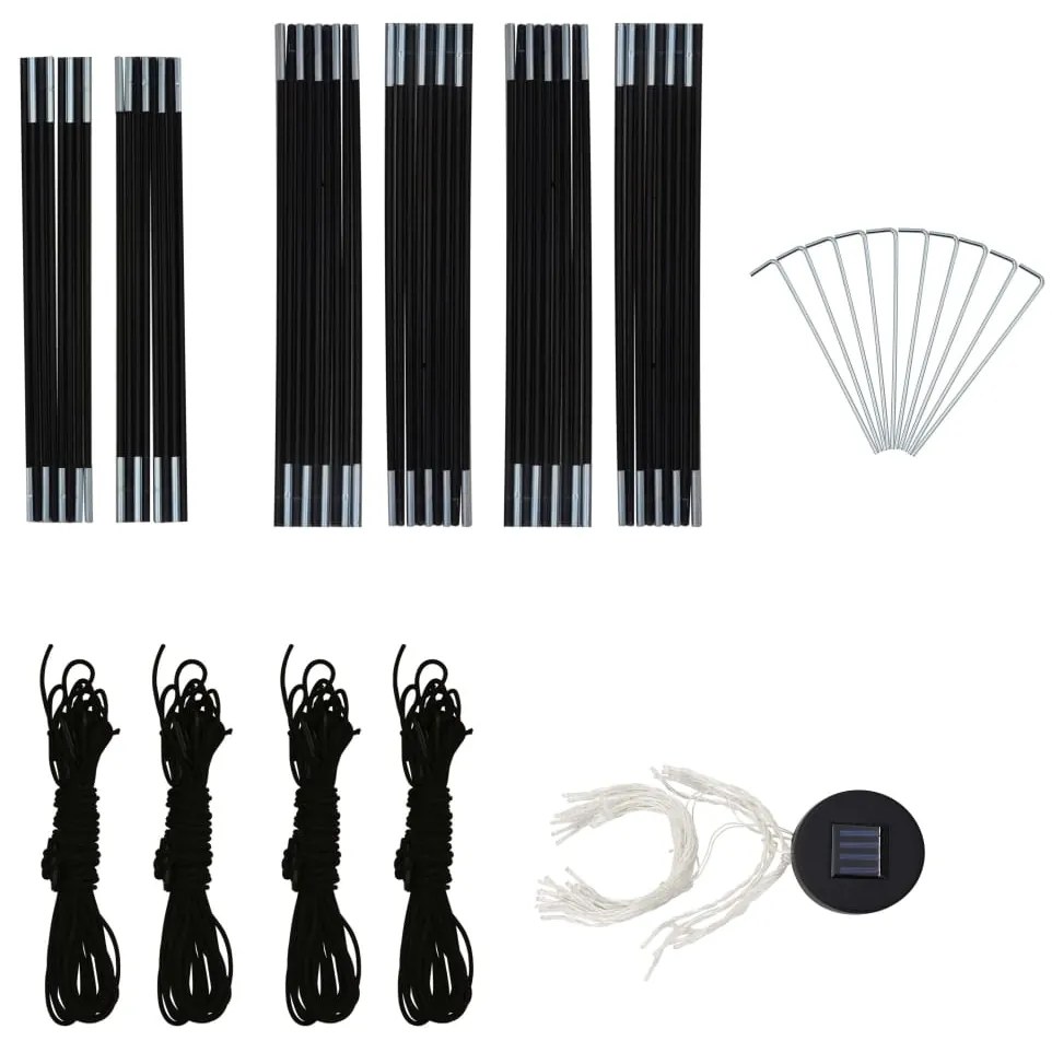 vidaXL Marketos Party stan s LED světly 4 boční stěny 3,6 x 3,6 x 2,3 m zelený