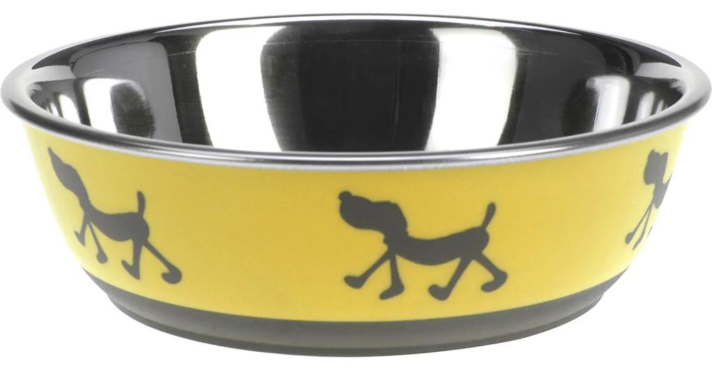 Miska pro psa Doggie treat žlutá, pr. 17,5 cm
