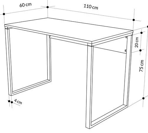 Psací stůl Houseland Inna retro šedý/černý