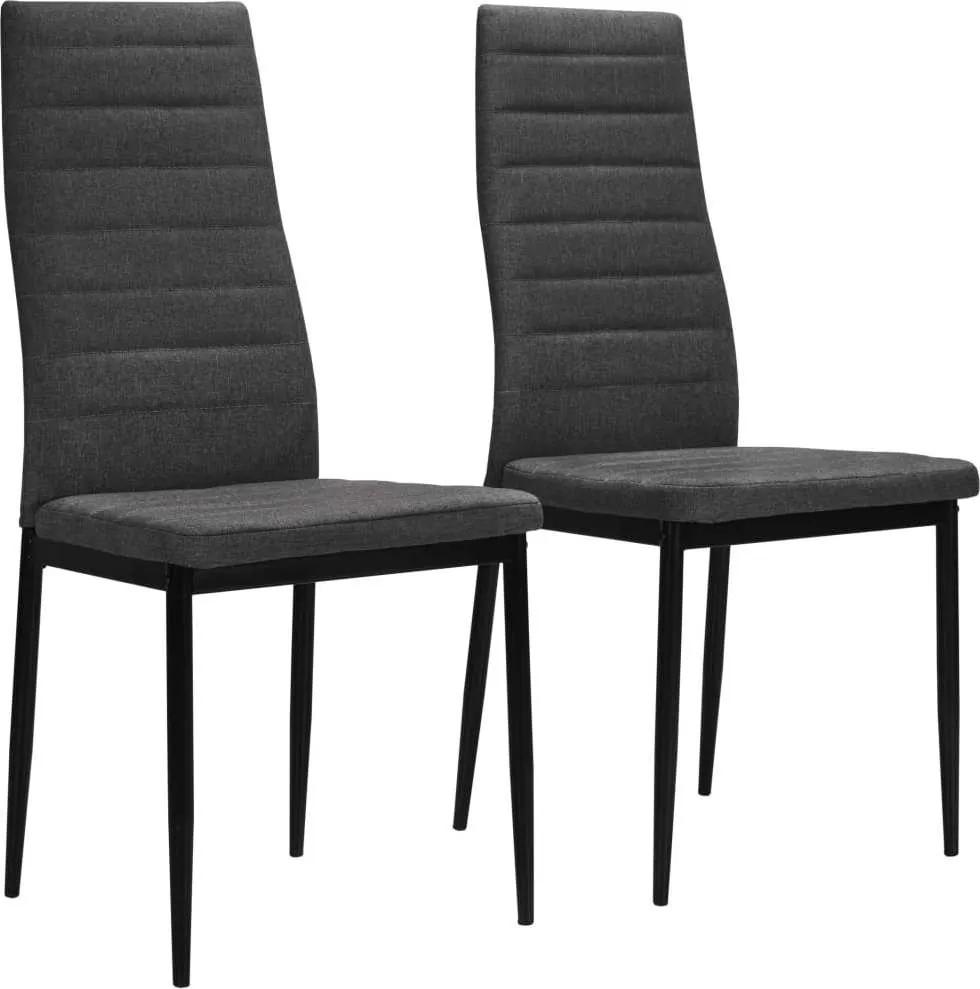 vidaXL Jídelní židle 2 ks textil [246181] Barva: Tmavě šedá