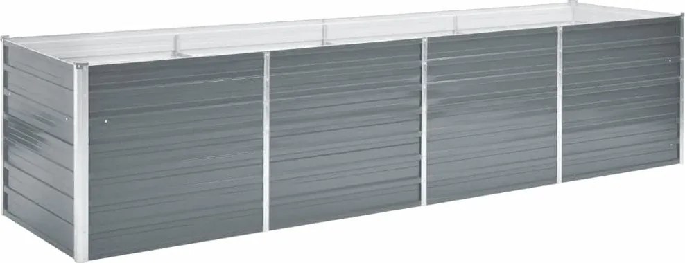vidaXL Vyvýšený záhon pozinkovaná ocel 320 x 80 x 77 cm [44844] Barva: Šedá