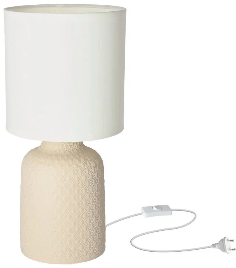 Béžová stolní lampa s textilním stínidlem (výška 32 cm) Iner – Candellux Lighting