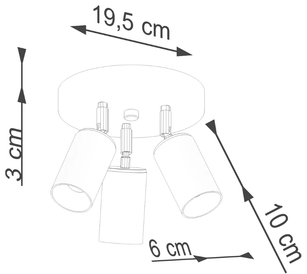 Sollux Lighting Měděné svítidlo WINX 3P černé/měděná