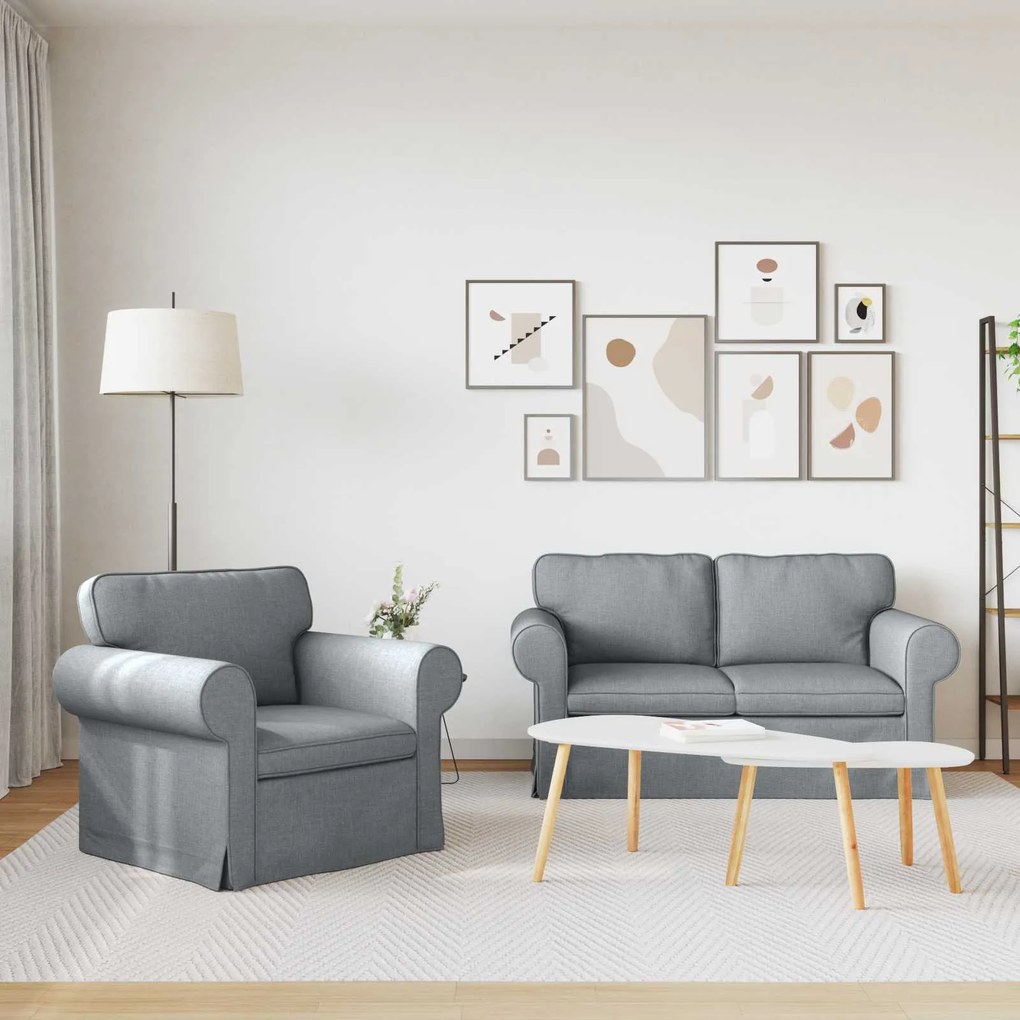 Set pohovek 2 ks Světle šedá textil 3407486