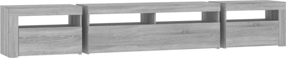 TV skříňka s LED osvětlením šedá sonoma 240x35x40 cm 3152728