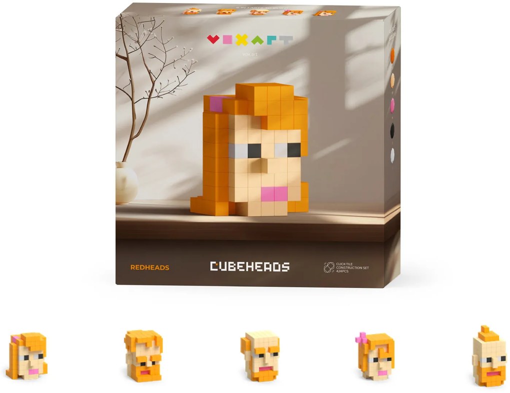 Pixio voxart - cubeheads - redheads, smart pixel