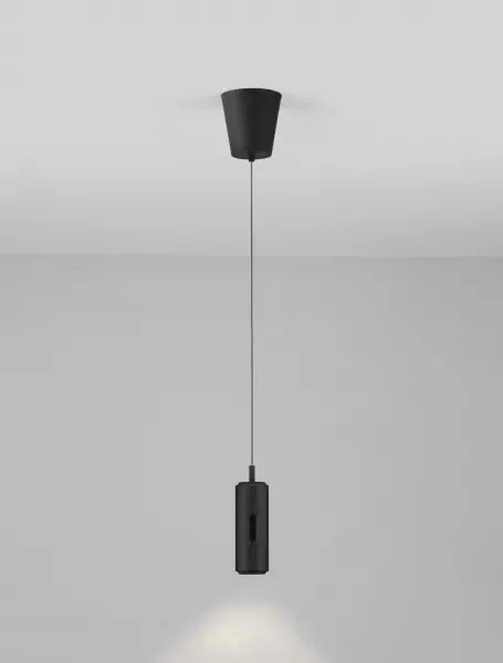 LED stmívatelný černý moderní lustr Holm