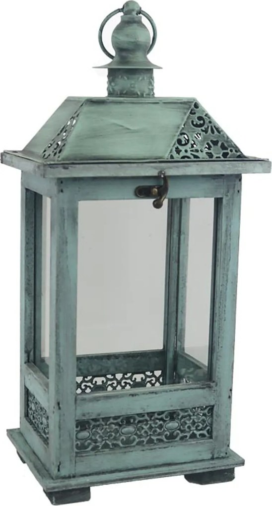 Dřevěná lucerna 28 cm D6492