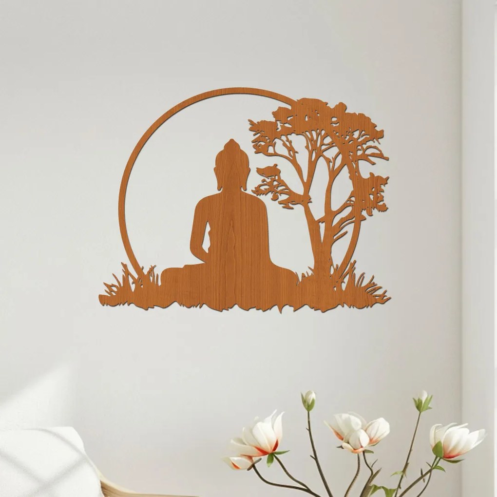 dřevo života Dřevěný obraz Ranní meditace Zvolte rozměr (cm): 80x61, Zvolte barvu dekoru: Wenge