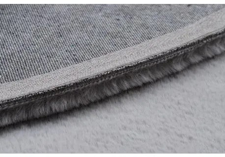 Dywany Luszczow Kusový koberec kulatý BUNNY stříbrný, imitace králíčí kožešiny Rozměr koberce: 120 cm KRUH