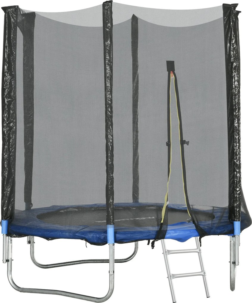 SPORTNOW Outdoor Dětský Trampolína, Průměr 180 cm, Zahradní Trampolína pro Děti se Zabezpečovací Sítí, Polstrované Tyče a Žebříkem, pro Děti, Teenager