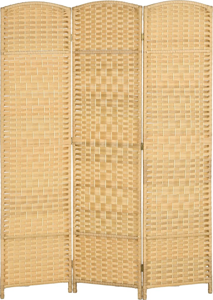 HOMCOM 3-panelový skládací paraván 135x180 cm rozdělovač místností z polypropylenu pro kanceláře a ložnice přírodní