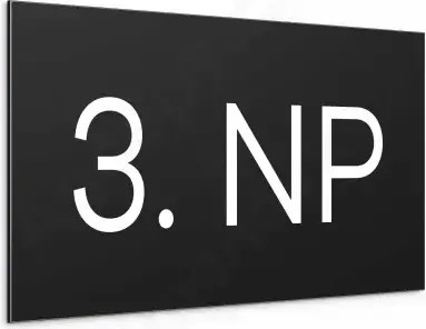 ACCEPT Označení podlaží "3. NP" - stříbrná tabulka - černý popis