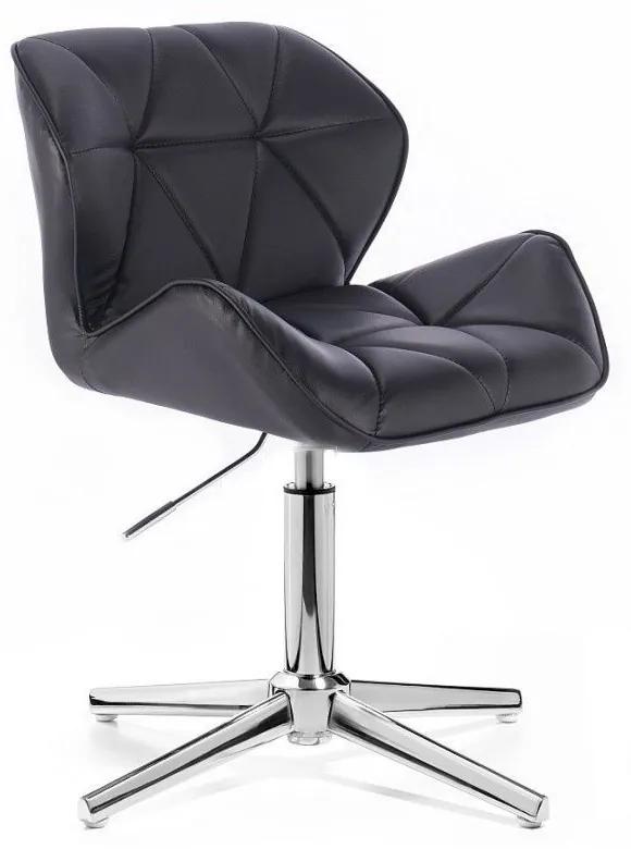 LuxuryForm Židle MILANO na stříbrném kříži - černá