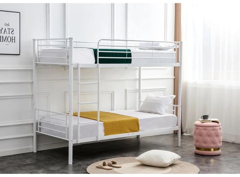Postel Bunky 90 x 200 cm, patrová, bílá