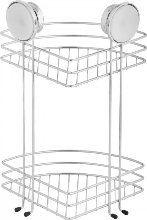 Erga Gavi, rohová koupelnová dvojitá polička, chromová, ERG-YKA-CH.GAVI-KN2