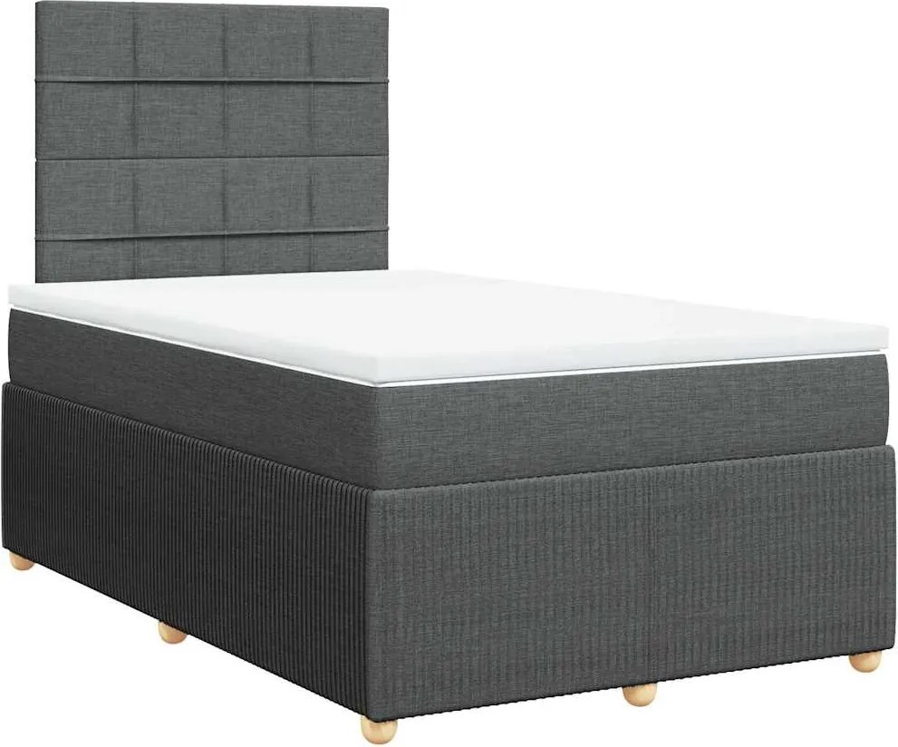 Box spring postel s matrací tmavě šedá 120x190 cm textil 3294296