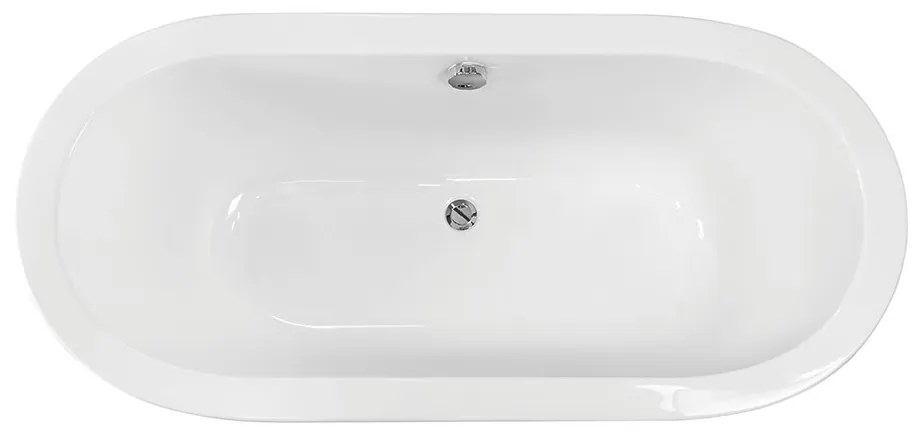 Besco Volně stojící vana ze sanitárního kompozitu Victoria CC/NP 185x82, napouštění přes přepad Rozměry (cm): 185x82, Typ a barva výpustě: McAlpine Click-Clack s napouštěním přes přepad, zlatá